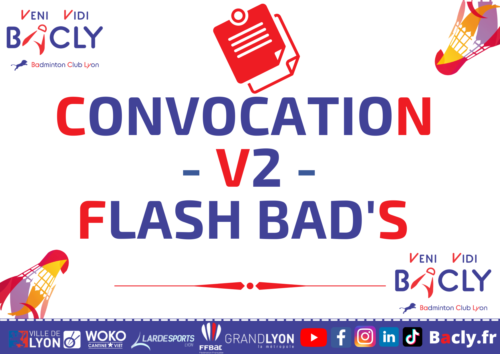 Convocation « V2 » du 4ème Flash Bad’s de Lyon – SIMPLE HOMME – le ...